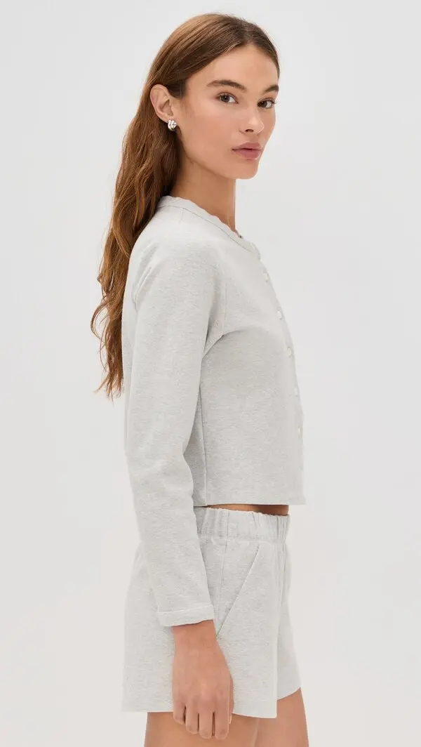 ALEX MILL Coco Sport Cardigan - Heather Grey
