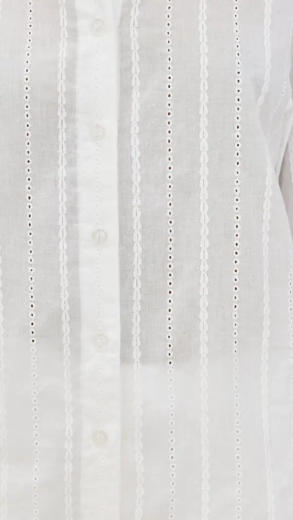 LE BOP Cecilia Long Sleeve Button Down Shirt - White