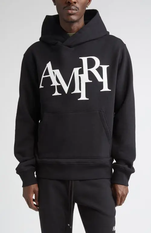 Amiri Staggered Logo Graphic Hoodie