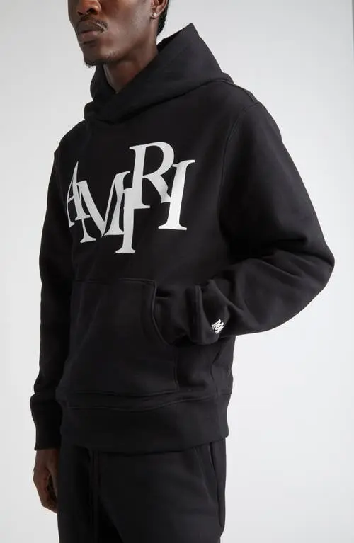Amiri Staggered Logo Graphic Hoodie