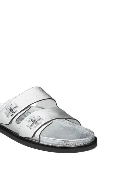 Tory Burch T Lock Sport Slide Sandal - Silver