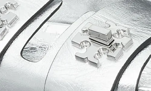 Tory Burch T Lock Sport Slide Sandal - Silver