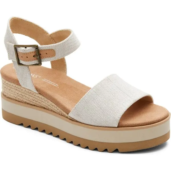 Toms Diana Platform Wedge Sandal - Natural Wide Width Yarn Dye