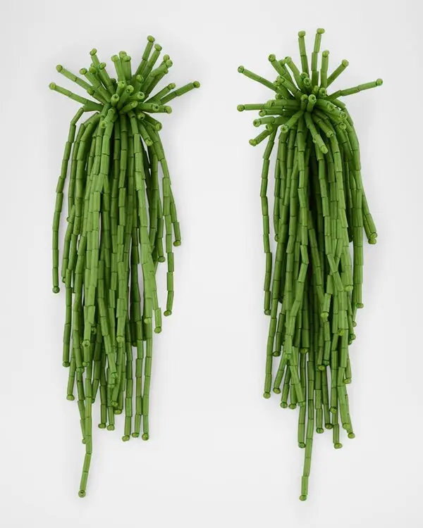 Oscar De La Renta Tasseled Fireworks Earrings - Fern