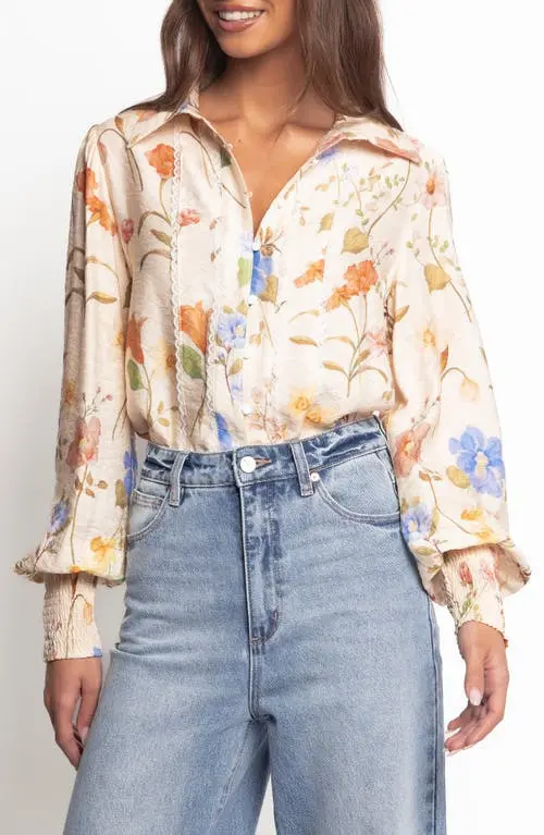 PETAL & PUP Parsons Lace Trim Shirt - White Floral