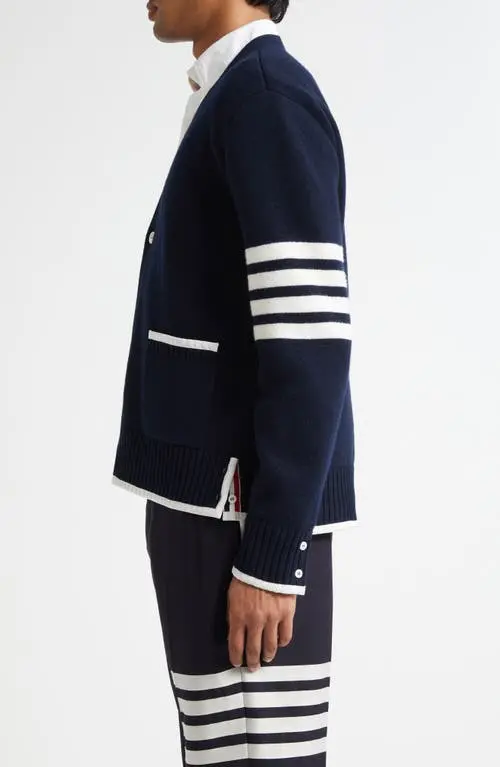 Thom Browne 4-bar Milano Stitch Virgin Wool Cardigan