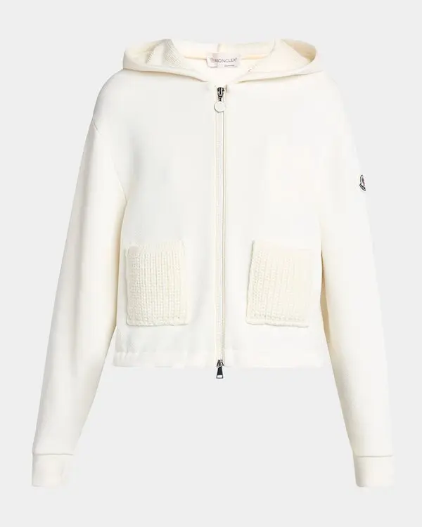 Moncler Hooded Zip-up Cardigan - White