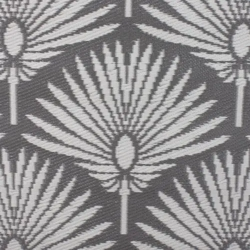 NORTHLIGHT 4' X 6' And White Fan Leaf Rectangular Outdoor Area Rug
