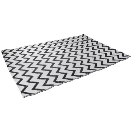 NORTHLIGHT 4' X 6' And White Chevron Rectangular Outdoor Area Rug