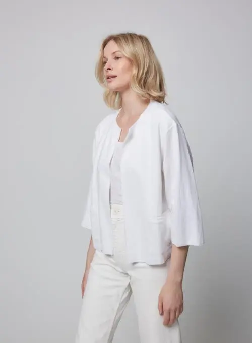Majestic Filatures Linen Open Cardigan Jacket