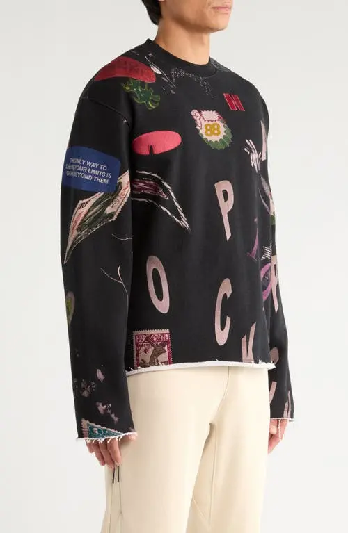 HONOR THE GIFT Collage Graphic Cotton Crewneck Sweatshirt