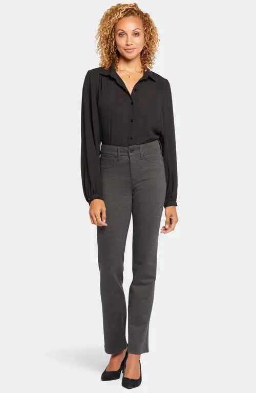 NYDJ Marilyn Straight Leg Pants - Charcoal Heathered