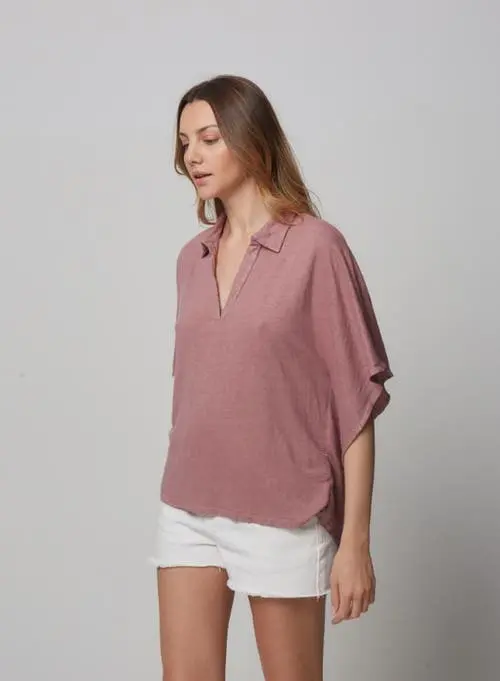 Majestic Filatures Linen Stretch Batwing Polo