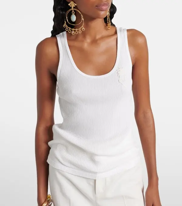 Chloé Logo Cotton Jersey Tank Top