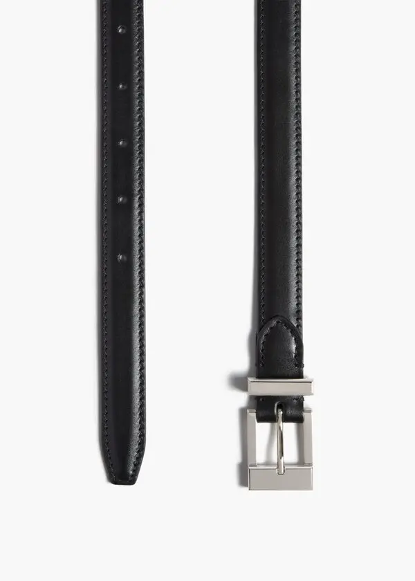 Khaite Manhattan Leather Belt With Gold Hardware - Black