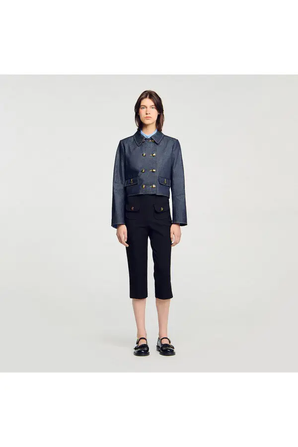 Sandro Denim Tailored Jacket - Blue