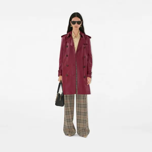 Burberry Mid-length Leather Kensington Trench Coat