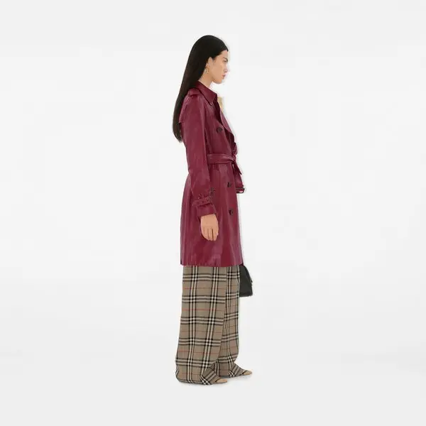 Burberry Mid-length Leather Kensington Trench Coat