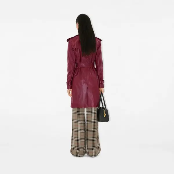 Burberry Mid-length Leather Kensington Trench Coat