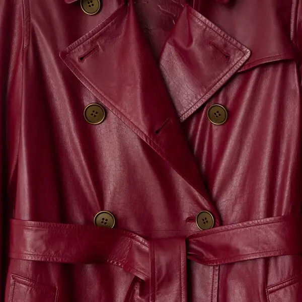 Burberry Mid-length Leather Kensington Trench Coat