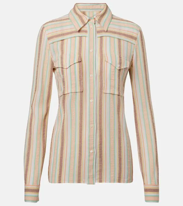 Chloé Striped Cotton Crepon Shirt