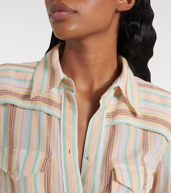 Chloé Striped Cotton Crepon Shirt