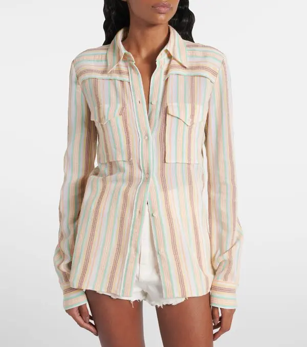 Chloé Striped Cotton Crepon Shirt