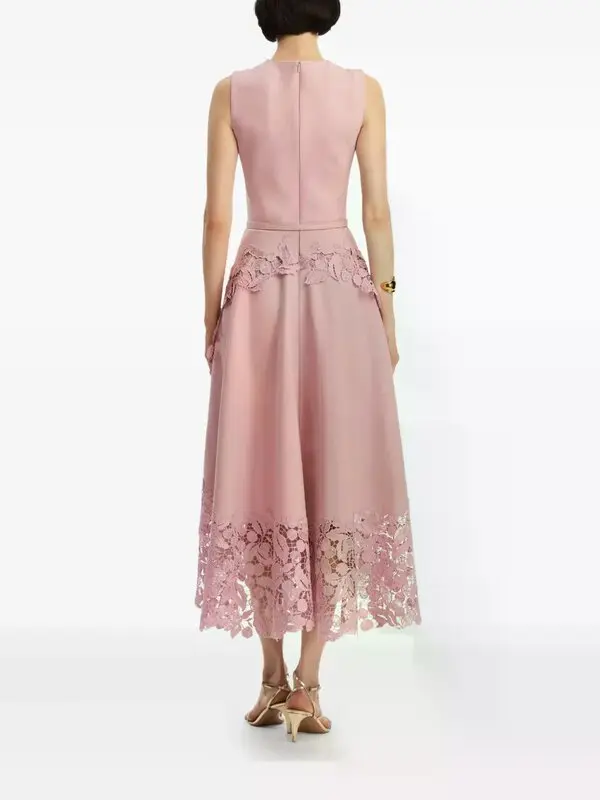 modest cream lace dress Clarisa Lace Midi Dress