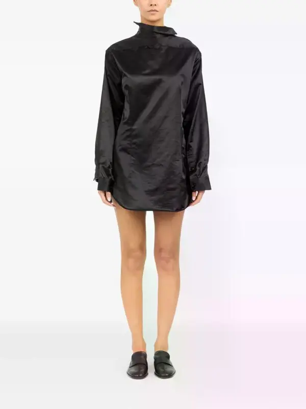 High-neck Satin Dress