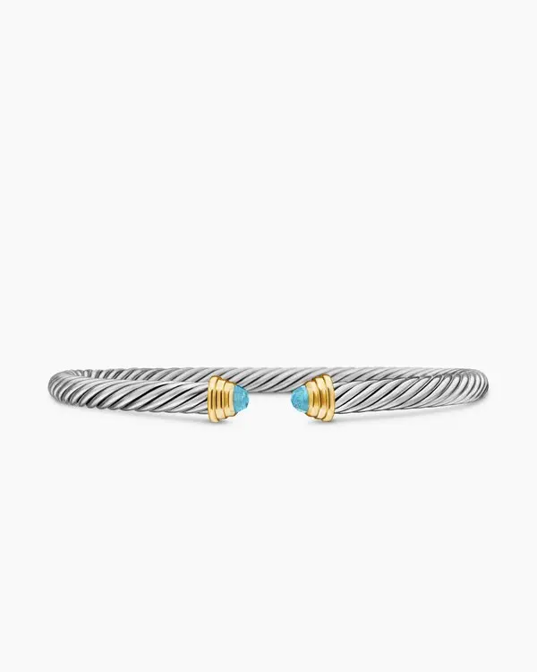 David Yurman Cable Bracelet With - Aquamarine
