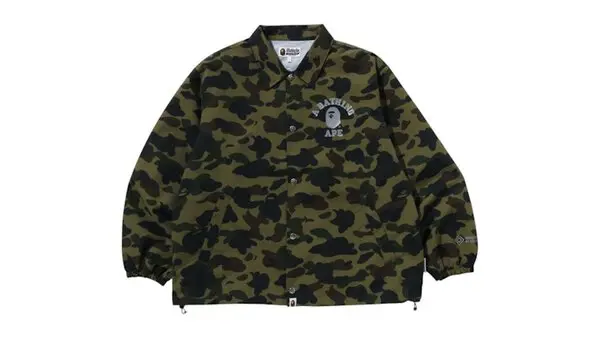 A BATHING APE Goretex Wind Stopper 1st Camo Relaxed Coach Jacket - Green