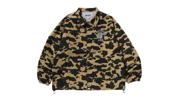 A BATHING APE Gore-tex Wind Stopper 1st Camo Relaxed Coach Jacket - Yellow