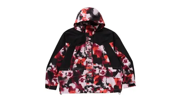 A BATHING APE Map Camo Snowboard Jacket - Red