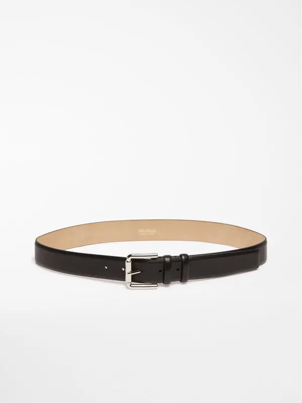 Max Mara Natural Leather Belt - Black