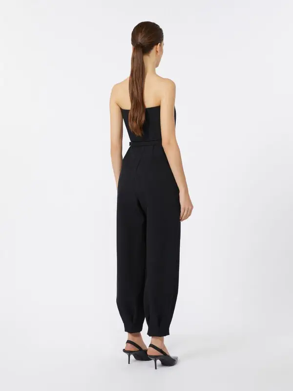 Max Mara Bonded Stretch Sable Jumpsuit - Black