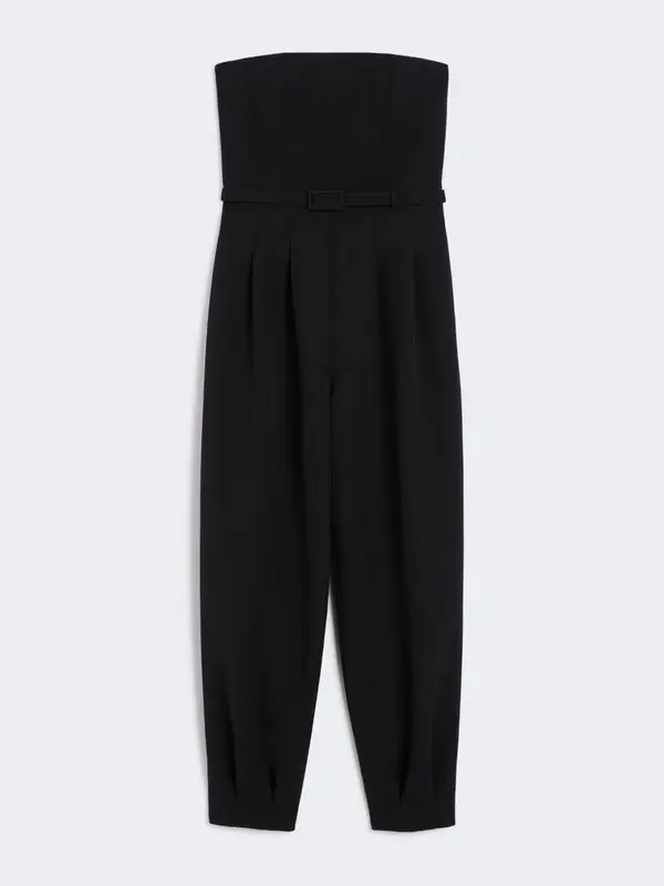 Max Mara Bonded Stretch Sable Jumpsuit - Black