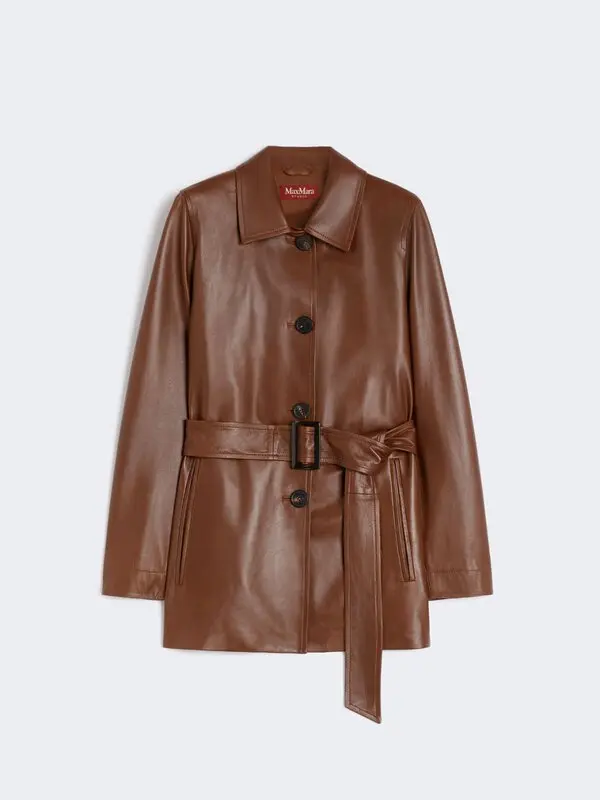 Max Mara Belted Nappa Leather Jacket