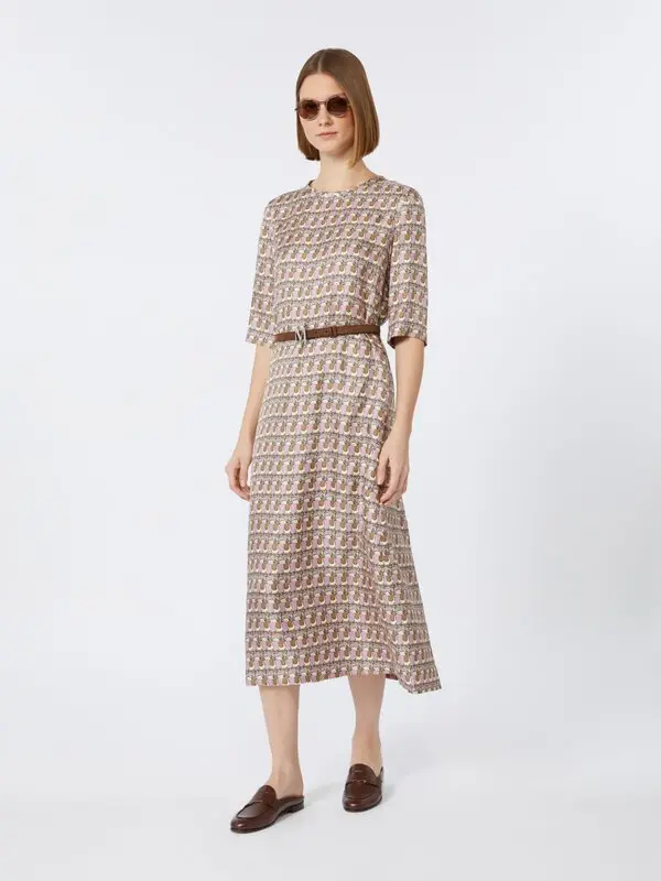 Max Mara Printed Silk Twill Maxi Dress