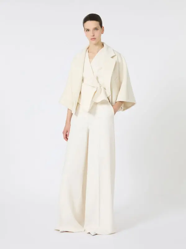 Max Mara Wool And Cashmere Cropped Jacket - White