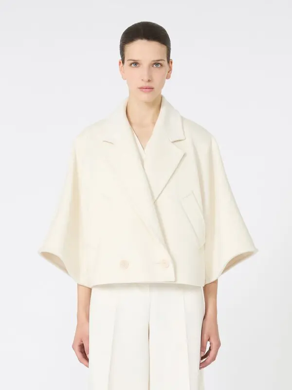 Max Mara Wool And Cashmere Cropped Jacket - White