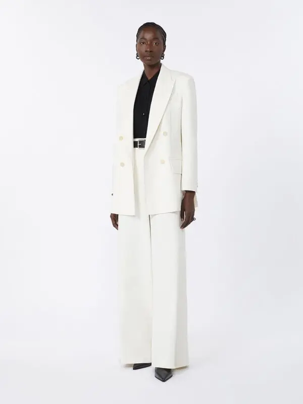 Max Mara Olimpia Jacket In Stretch Canvas White Editorialist