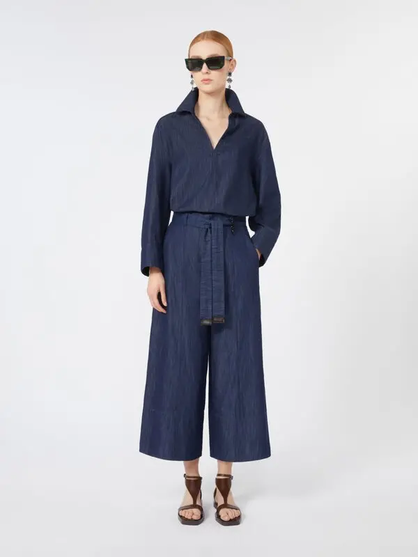 Max Mara Washed Denim Ankle Trousers