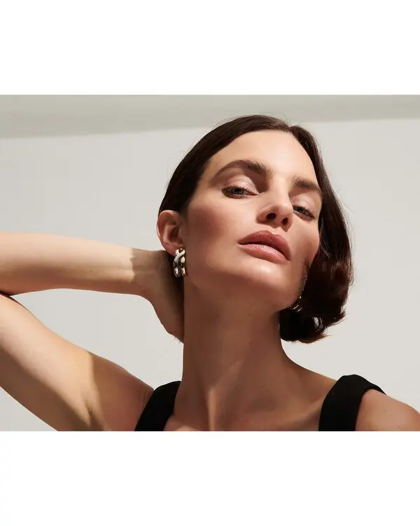 Demarson Odell Twist Half Hoop Earrings - Two Tone
