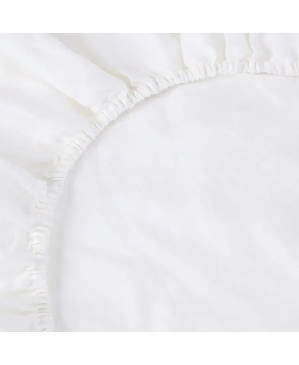 PIGLET IN BED Washed Cotton Percale Fitted Sheet - White