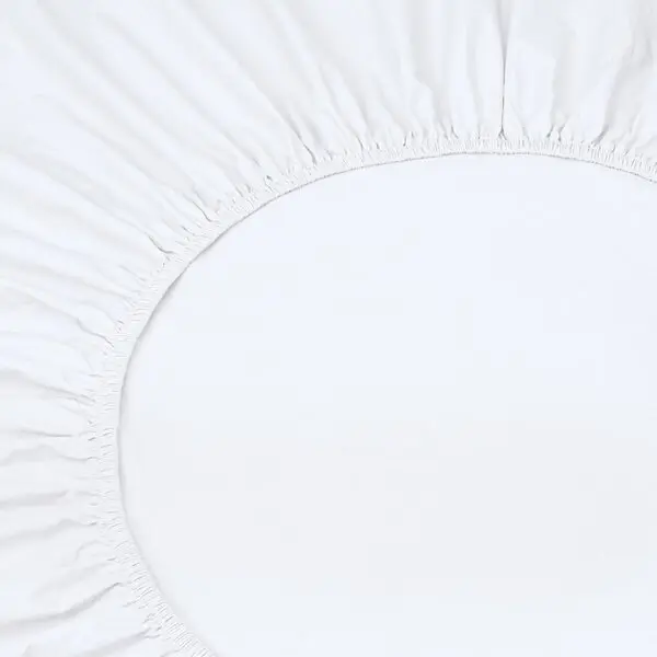 PIGLET IN BED Washed Cotton Percale Fitted Sheet - White