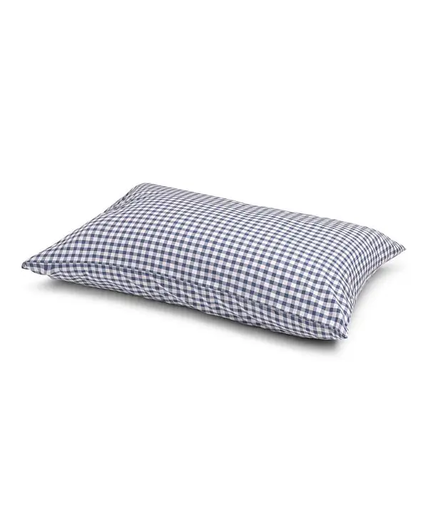 PIGLET IN BED Small Gingham Check Pillowcase Pair - Indigo