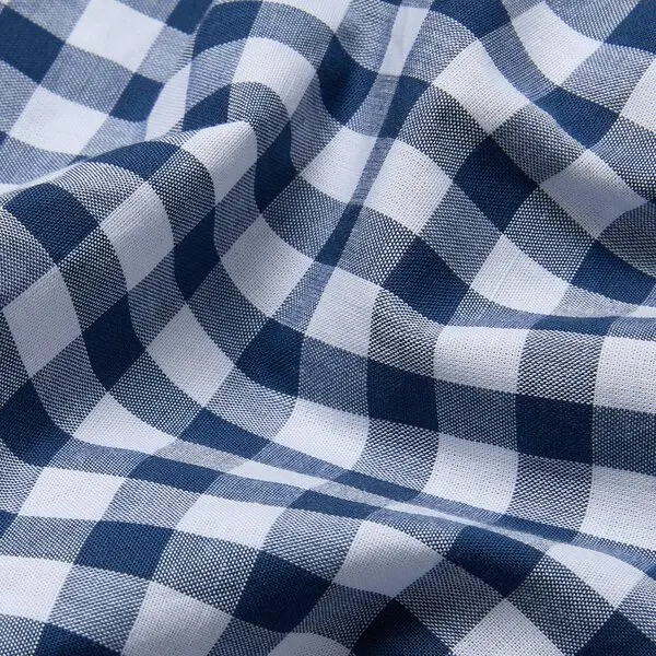PIGLET IN BED Small Gingham Check Pillowcase Pair - Indigo