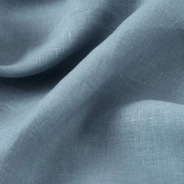 PIGLET IN BED Linen Fitted Sheet, King - Dusk Blue