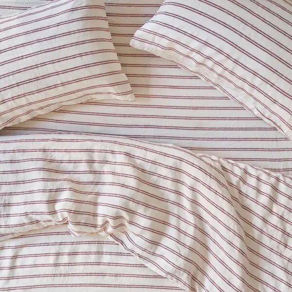 PIGLET IN BED Kemptown Stripe Linen Blend Duvet Cover