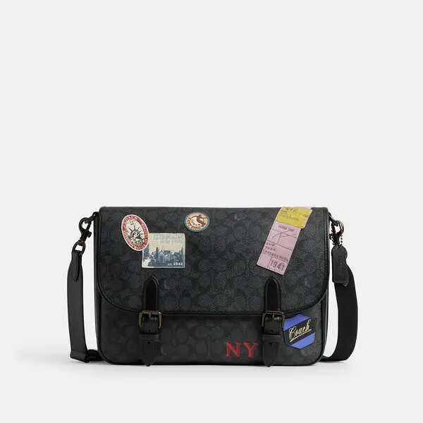 Coach Hitch Messenger Bag - Charcoal Multi